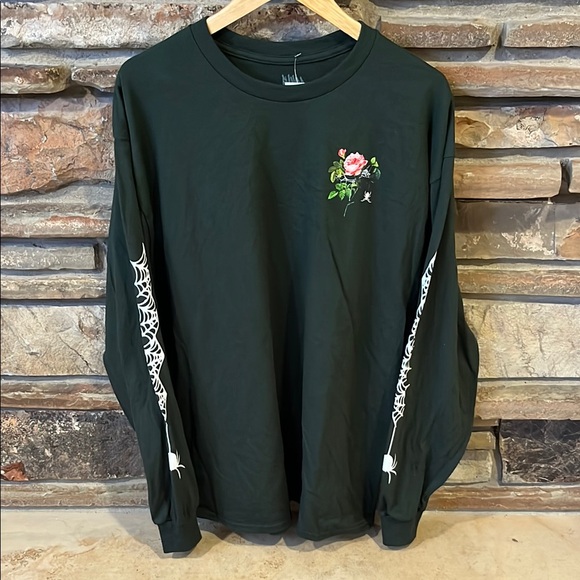 Empyre | Shirts | Empyre Spider Rose Graphic Green 0 Cotton Long Sleeve ...